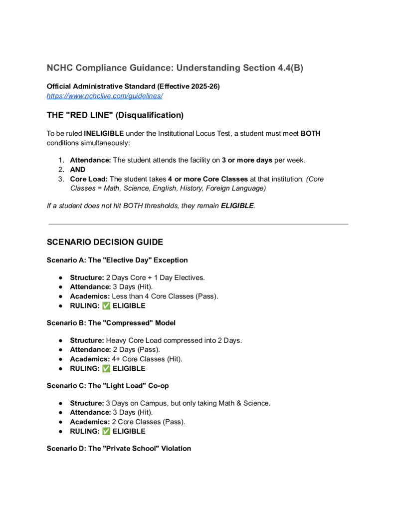 📄 Eligibility Compliance Guidance (FAQ & Safety Valves) - NCHC ...